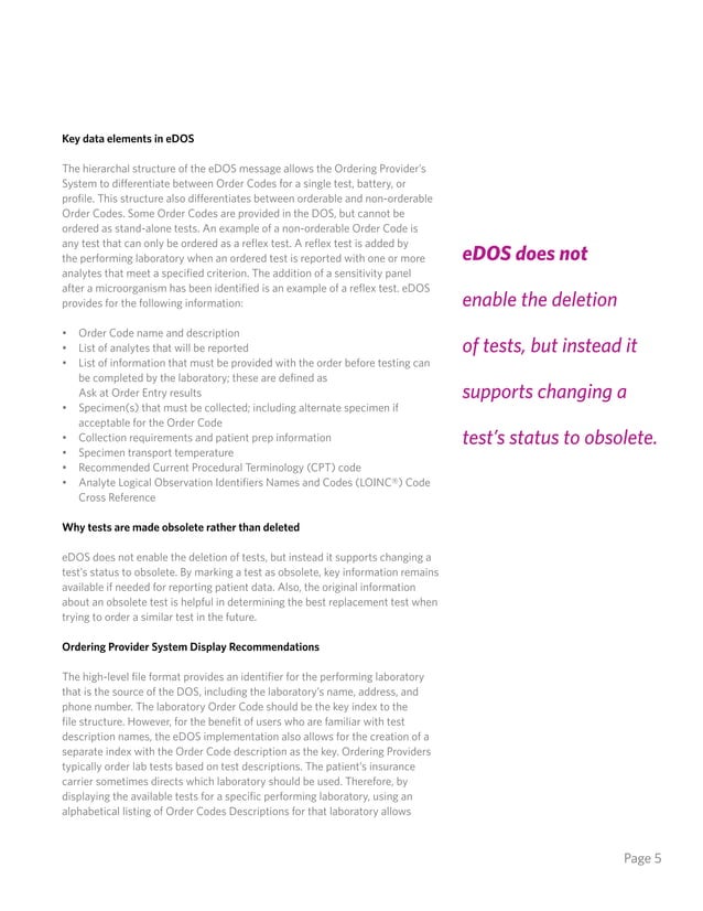 Quest Diagnostics -- Test Compendium Framework for eDOS | PDF