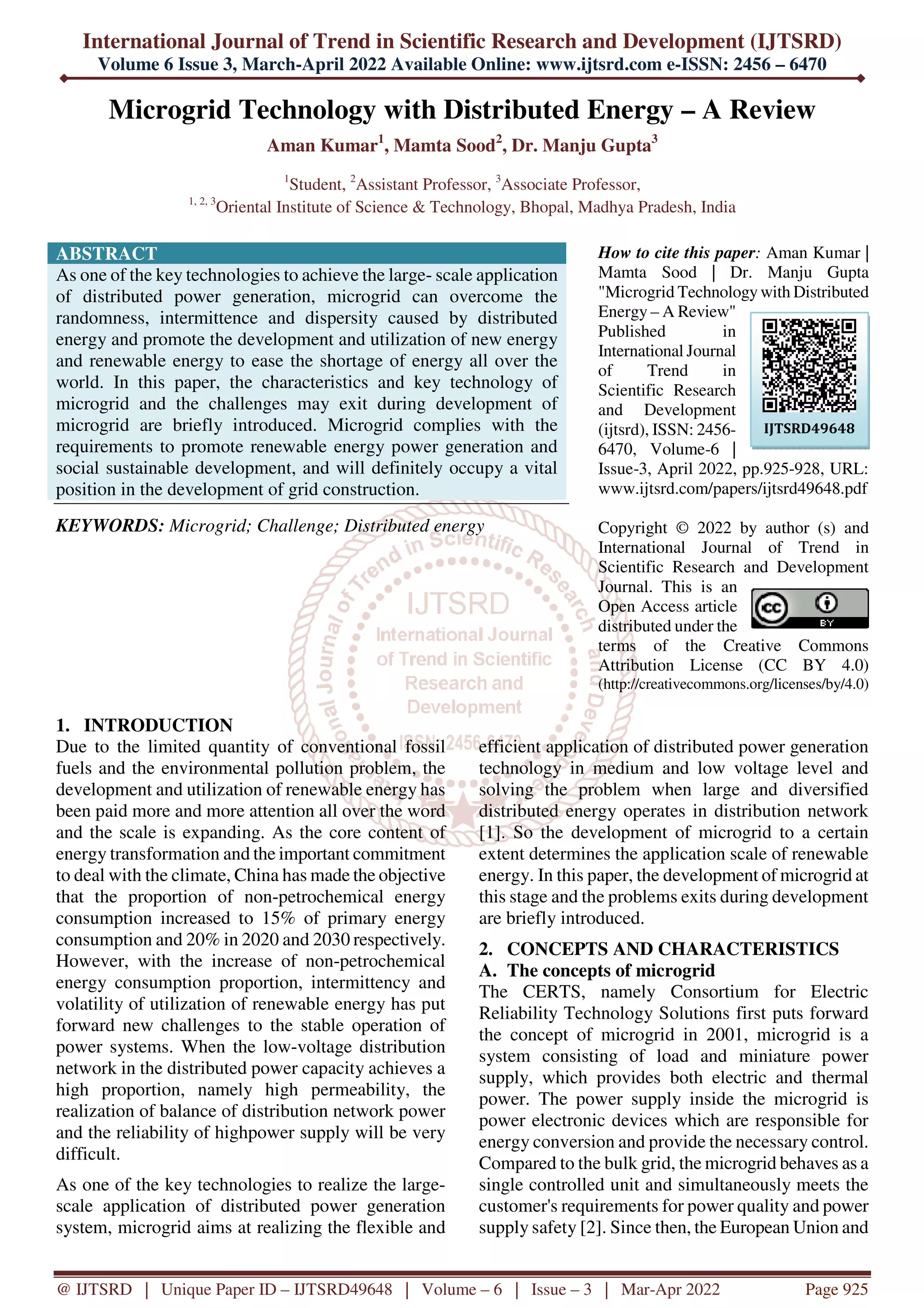 Microgrid Technology with Distributed Energy - A Review | PDF | Computer Networking | Computing