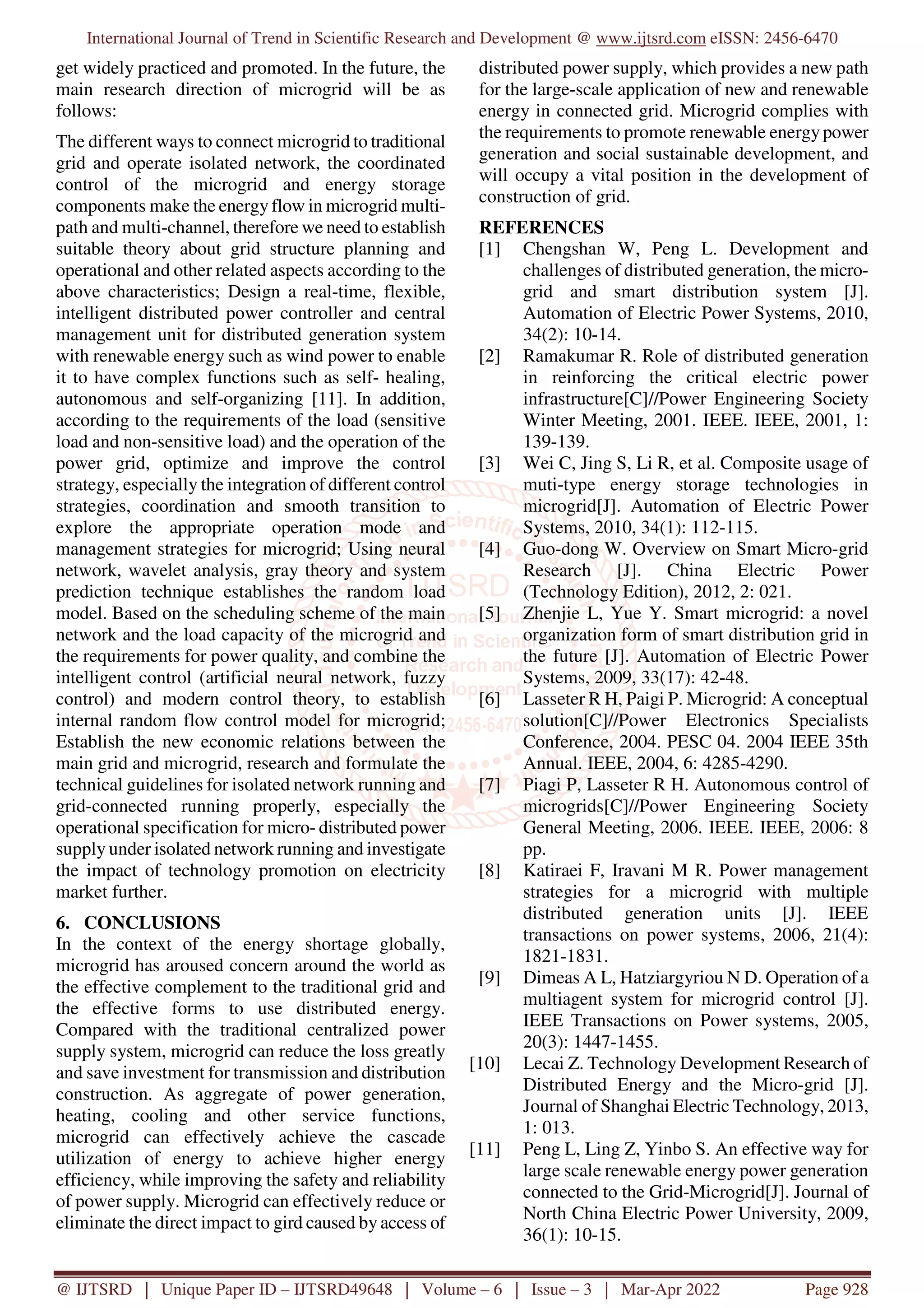 Microgrid Technology With Distributed Energy A Review Pdf