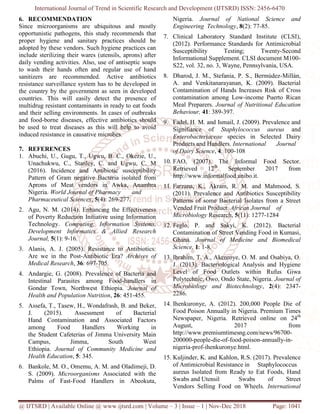 Prevalence and Antibiogram of Bacteria Associated with Food Vending in ...
