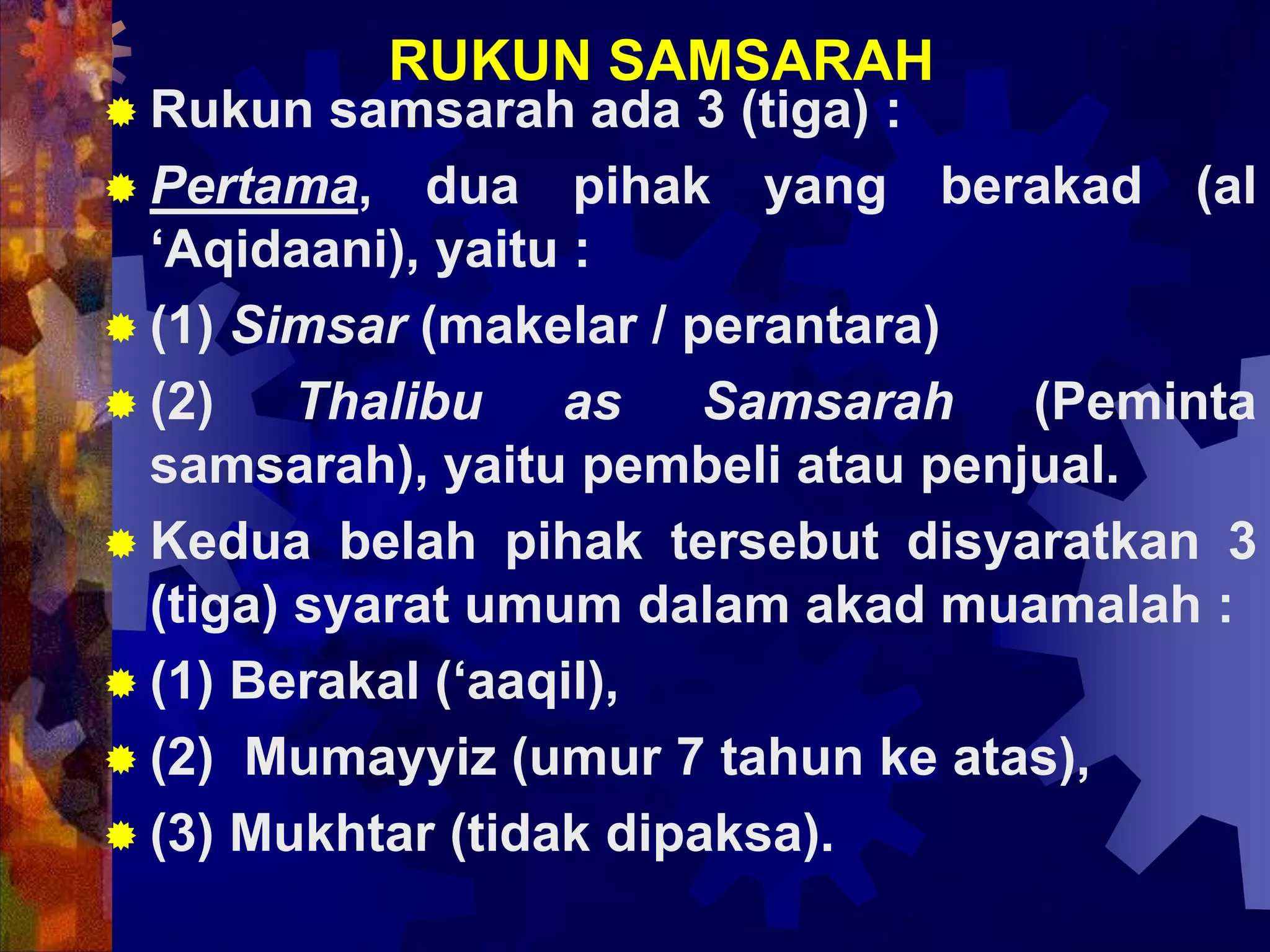 09.1 HUKUM SAMSARAH (RUKUN & SYARAT) | PPSX