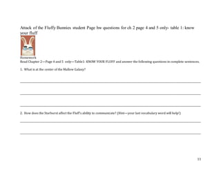 Attack of the Fluffy BunniesStudent pages | DOCX