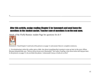 Attack of the Fluffy BunniesStudent pages | DOCX