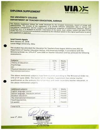 Diploma Supplement - VIA UC | PDF