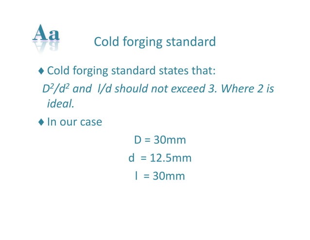 Cold forging Process and Product Development - Case study | PDF | Physics | Science