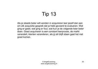 13 Acquisitie Tips | PDF