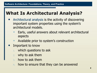 13 analysis of_software_architectures | PPT