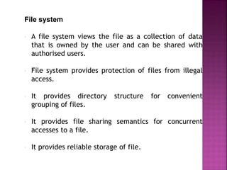 File System in Operating System | PPTX