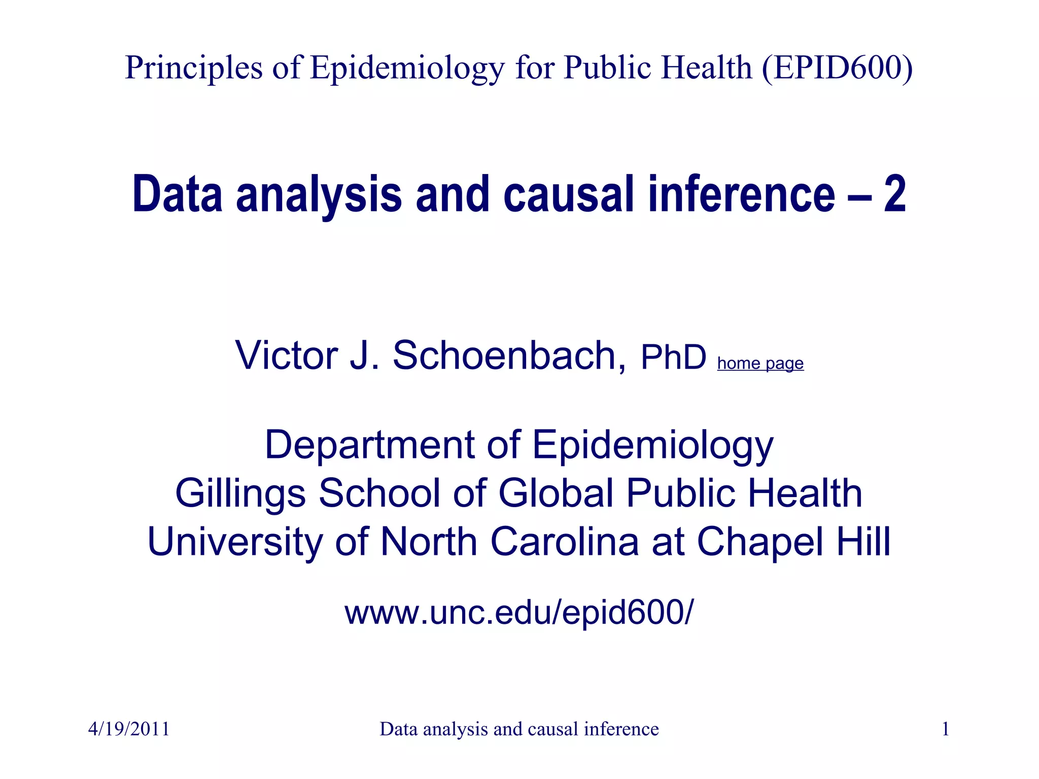 13b Data analysis and causal inference – 2 | PPT