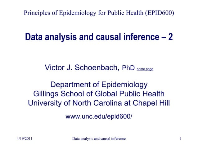 13b Data analysis and causal inference – 2 | PPT