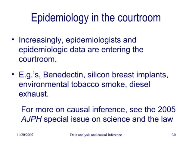 13b Data analysis and causal inference – 2 | PPT