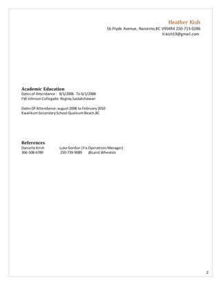 Chronological resume | DOCX