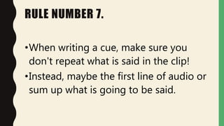 13 Basic Rules of Writing Radio | PPTX