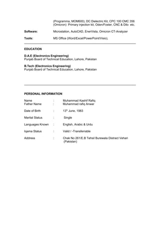 Engr kashif cv | DOC