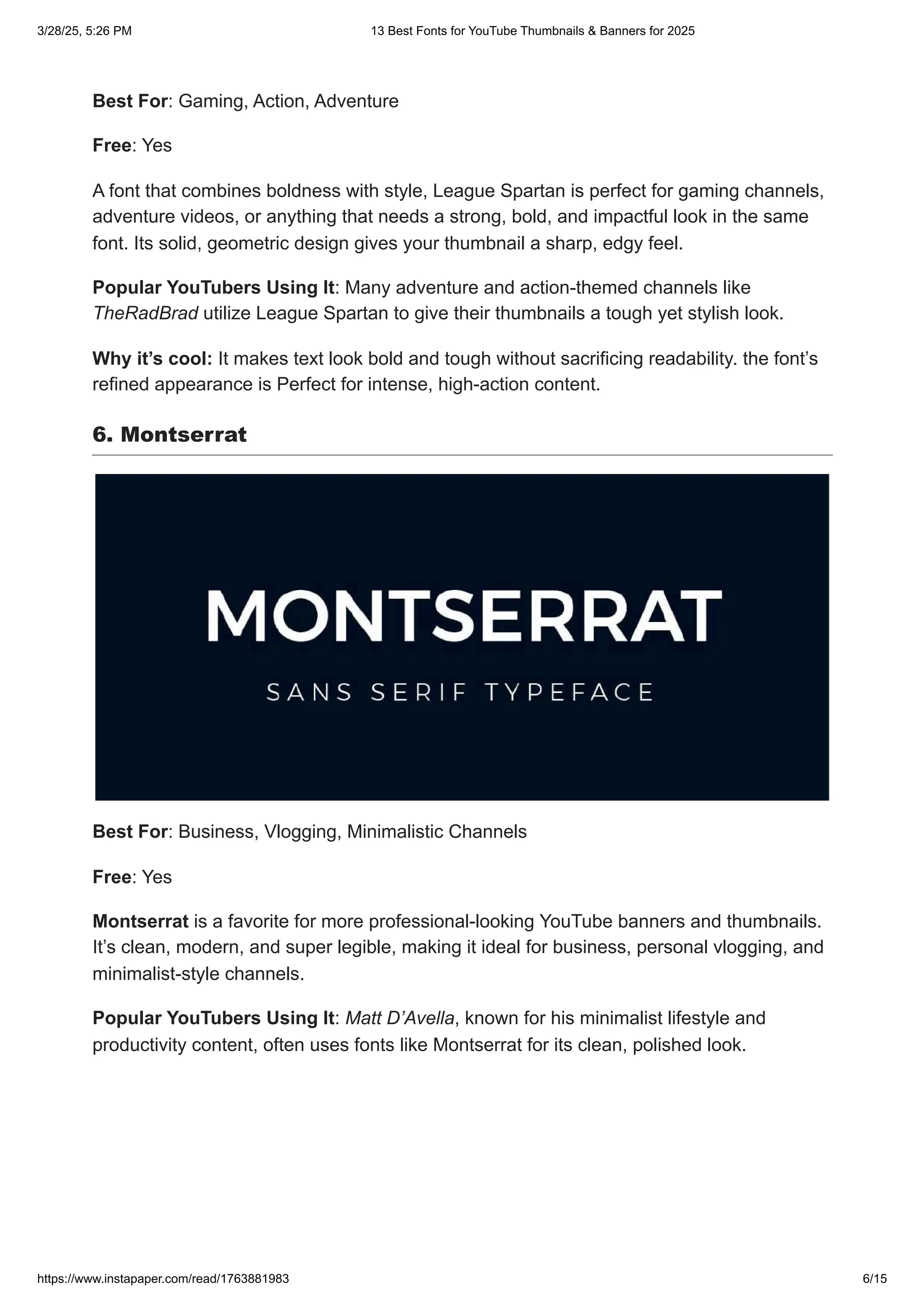 13 Best Fonts for YouTube Thumbnails & Banners for 2025 | PDF