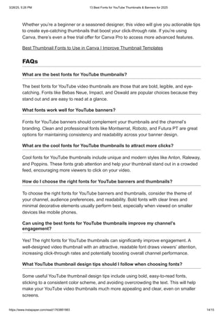 13 Best Fonts for YouTube Thumbnails & Banners for 2025 | PDF
