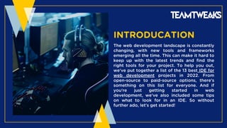 13 Best IDE for Web Development Projects in 2022.pdf | Web Development ...