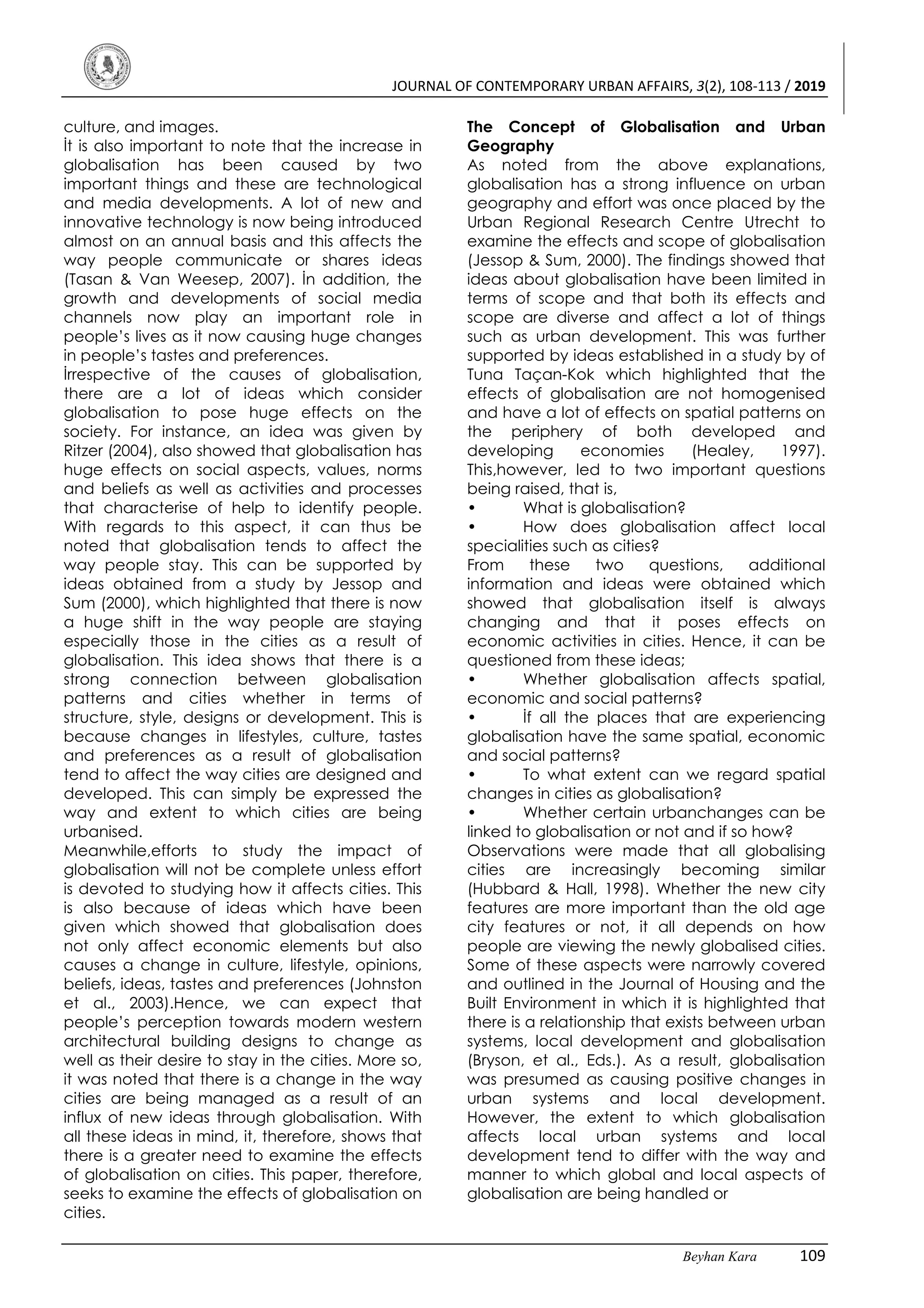 The Impact of Globalization on Cities | PDF