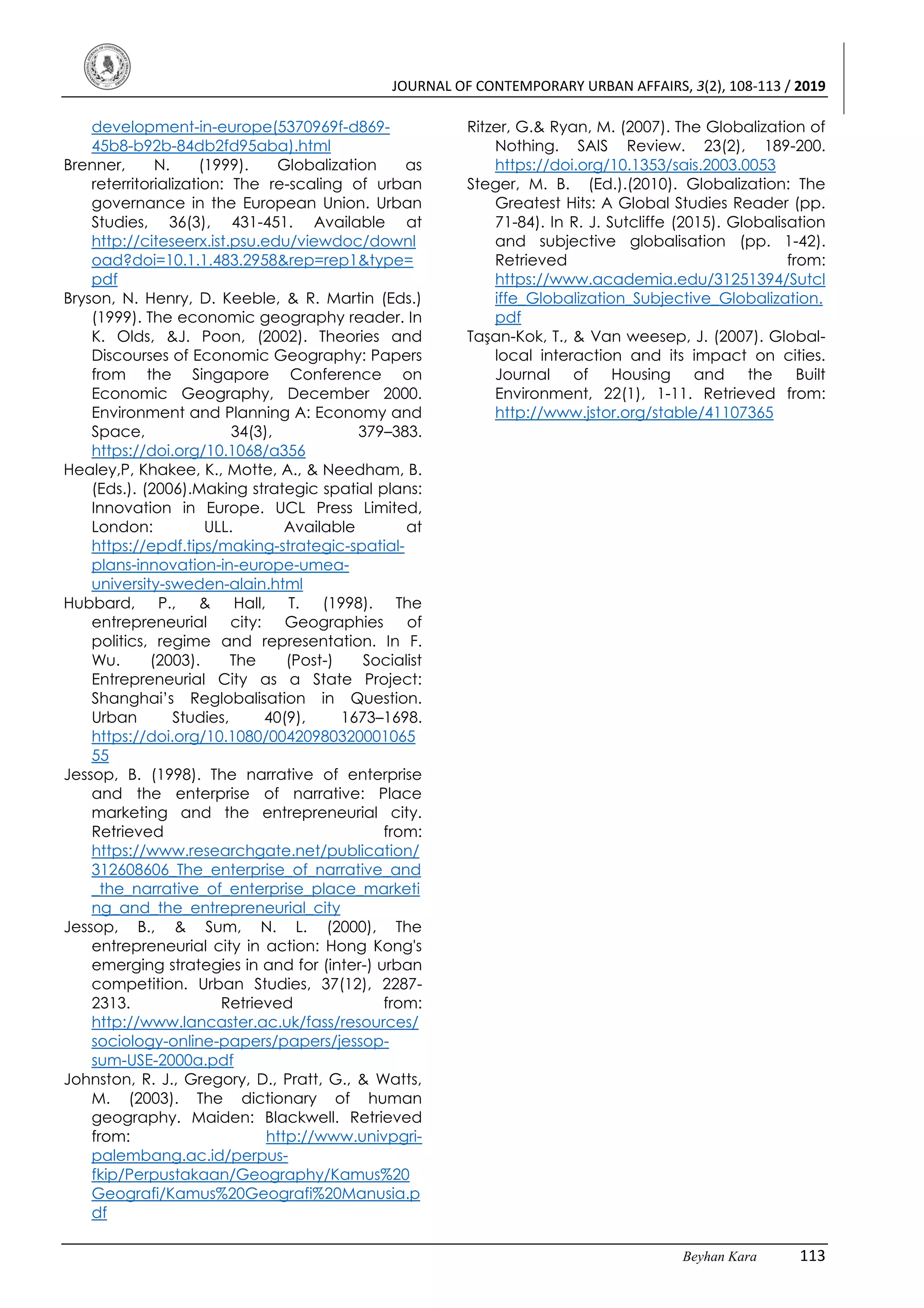 The Impact of Globalization on Cities | PDF