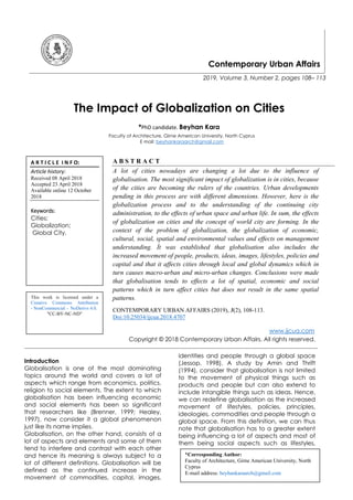 The Impact of Globalization on Cities | PDF