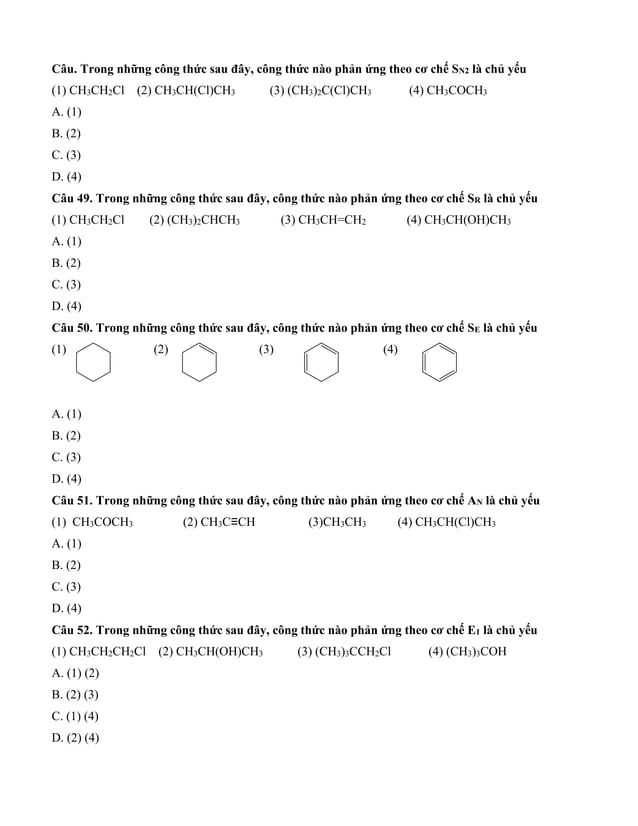 13 BÀI TẬP HÓA HỮU CƠ - ĐẠI HỌC Y ĐA KHOA (CHUYÊN NGÀNH Y DƯỢC) | PDF