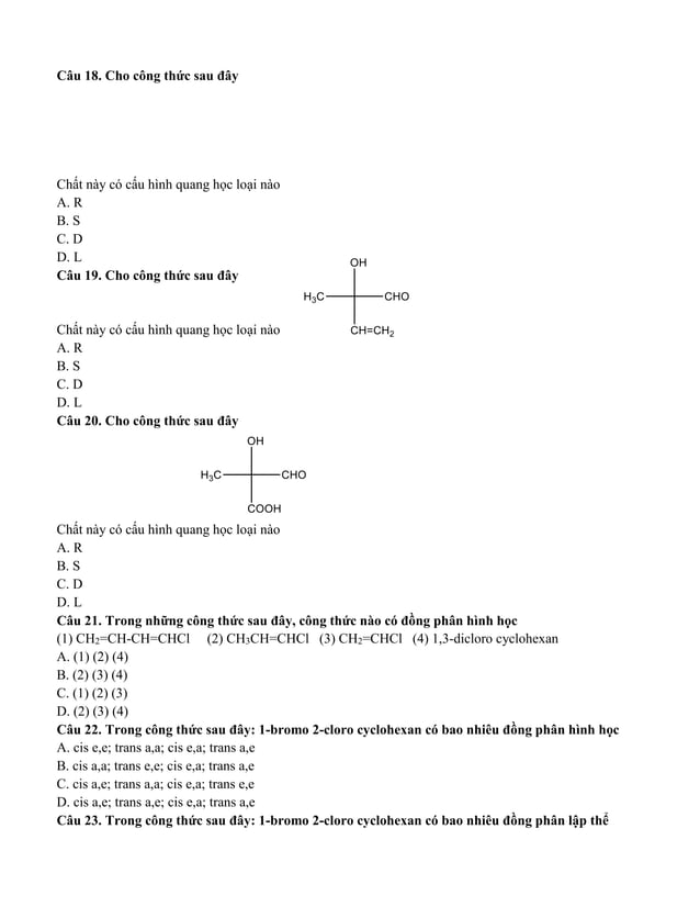 13 BÀI TẬP HÓA HỮU CƠ - ĐẠI HỌC Y ĐA KHOA (CHUYÊN NGÀNH Y DƯỢC) | PDF