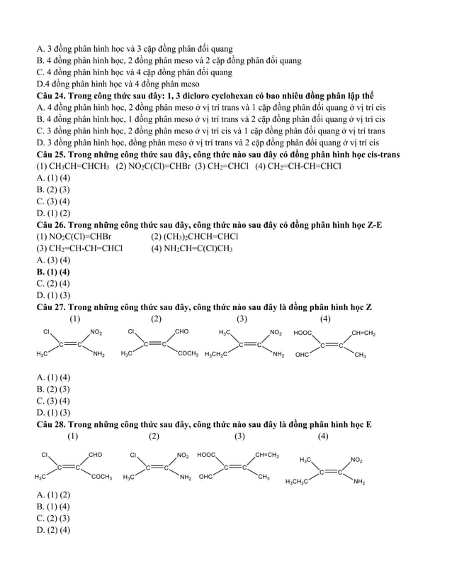 13 BÀI TẬP HÓA HỮU CƠ - ĐẠI HỌC Y ĐA KHOA (CHUYÊN NGÀNH Y DƯỢC) | PDF