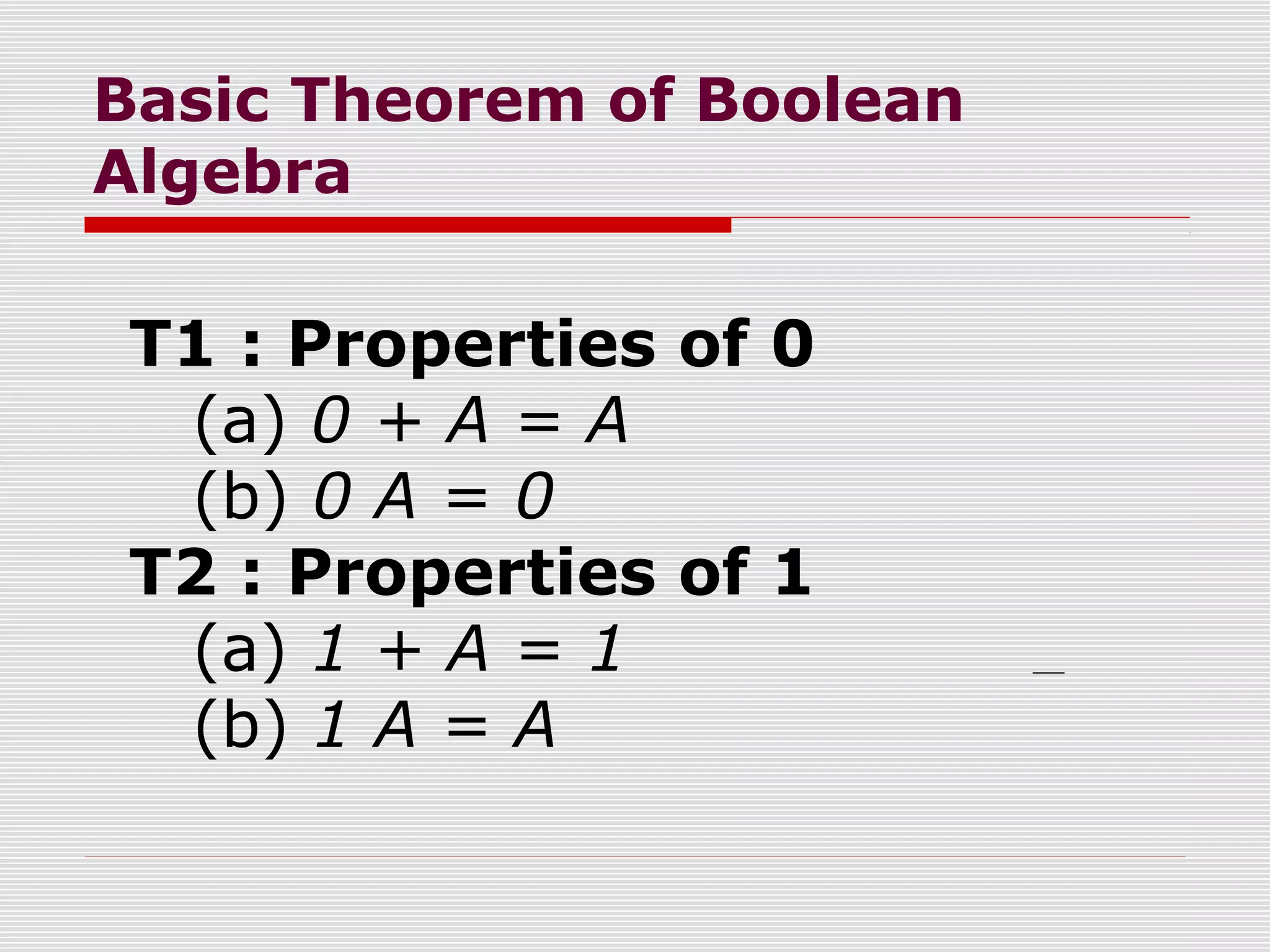 13 Boolean Algebra | PPT