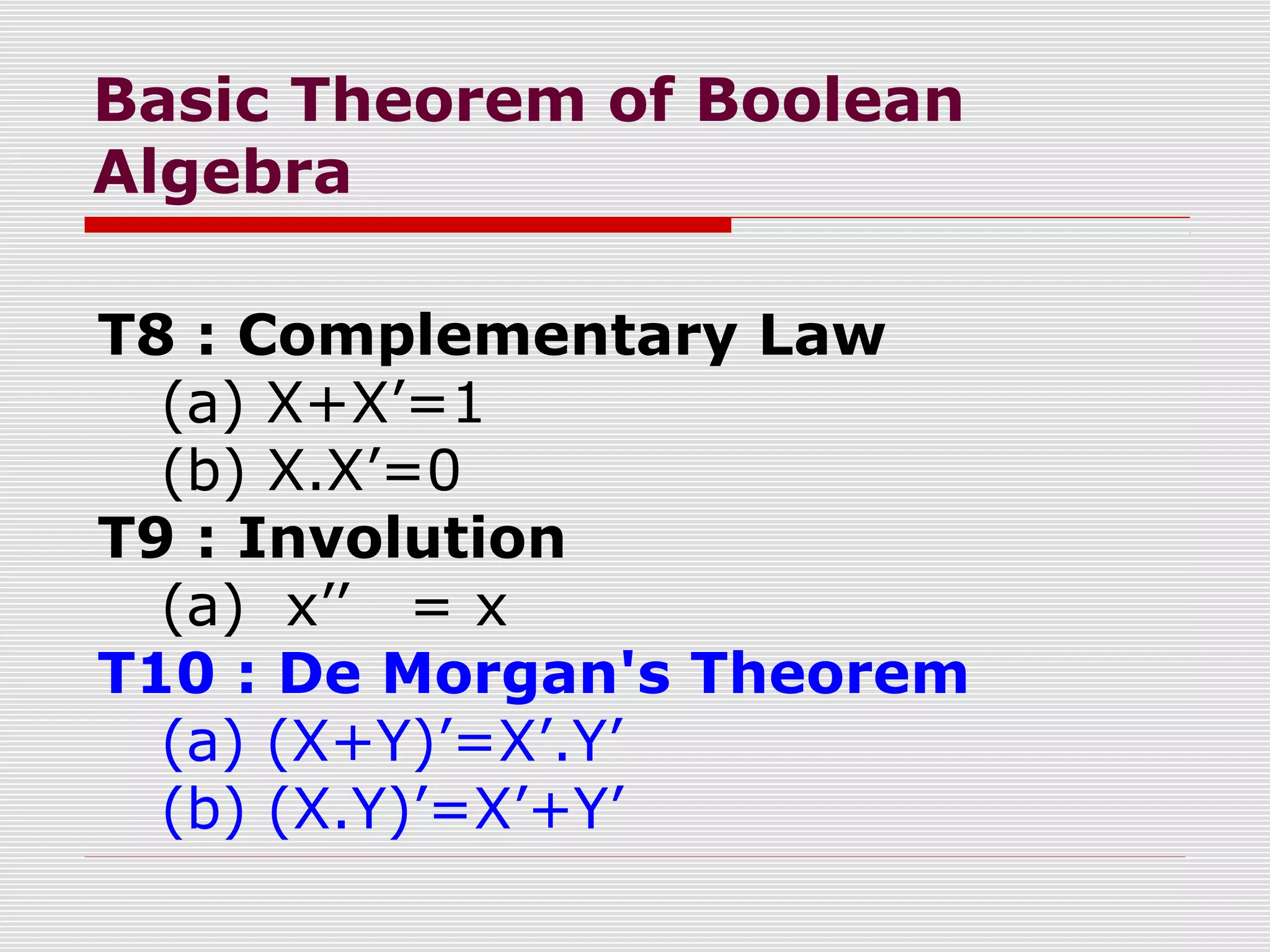 13 Boolean Algebra | PPT