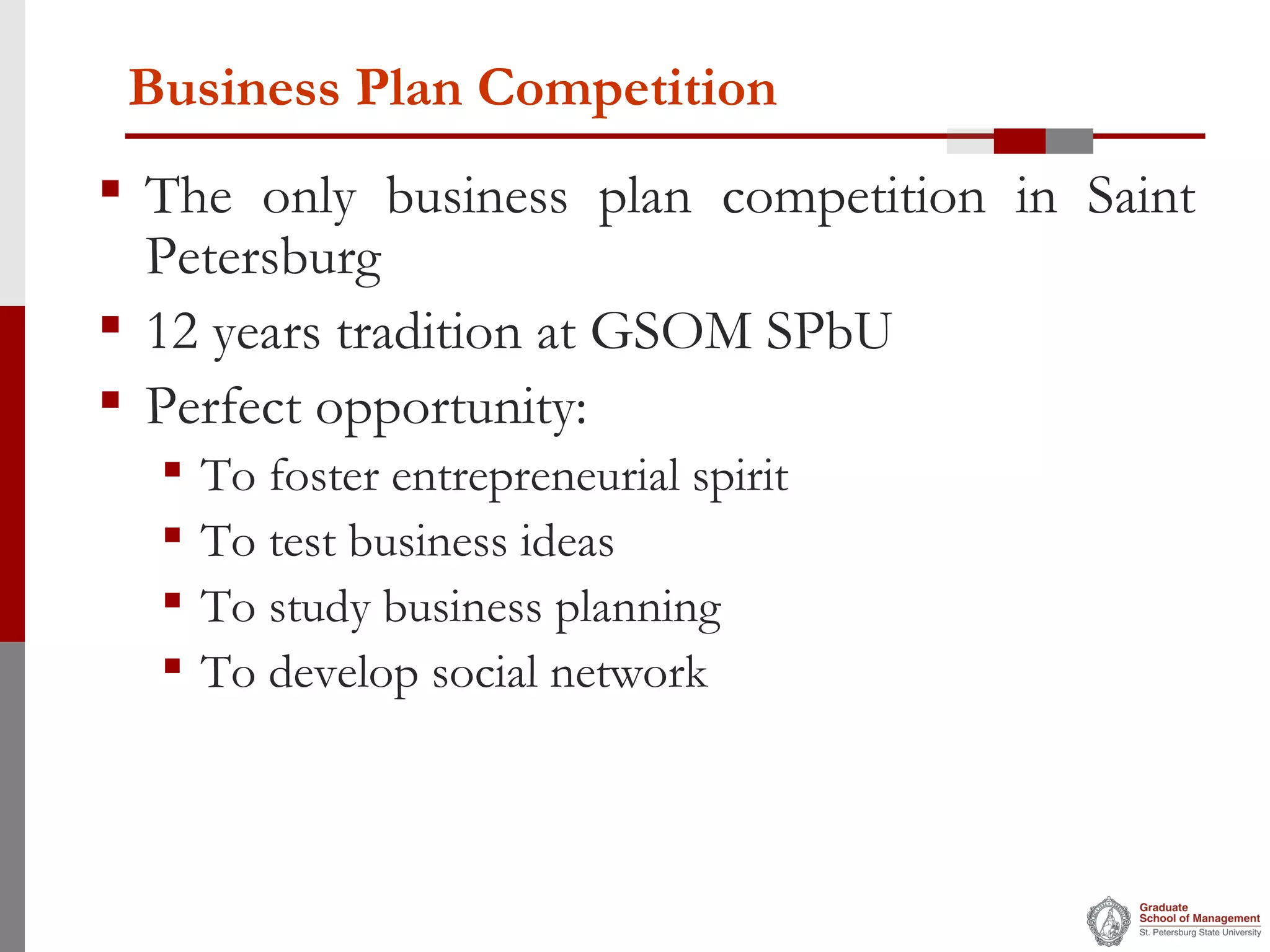 XIII Annual Godwin Wong Student Business Plan Competition | PPT