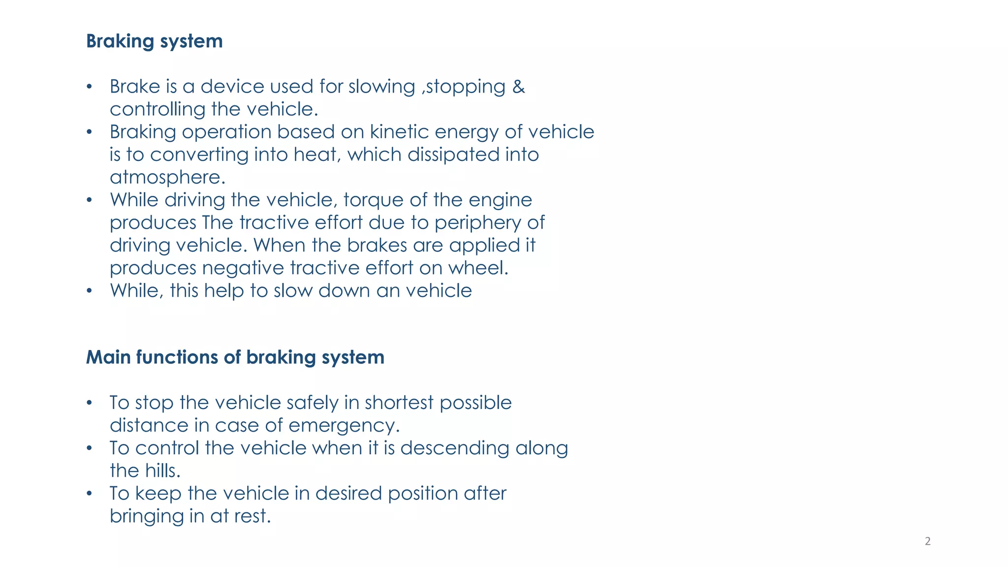 Braking system in automobile | PDF