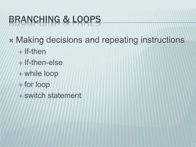 13BranchLoops.pptx | Free Download