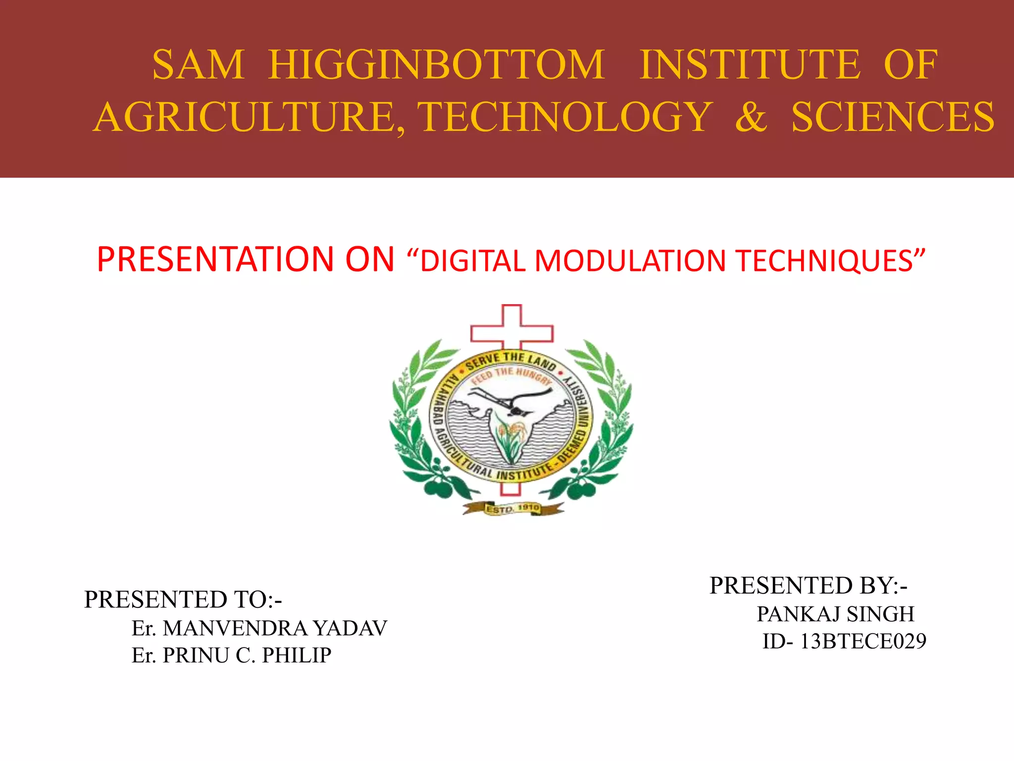 Digital Modulation Techniques Ppt Pptx