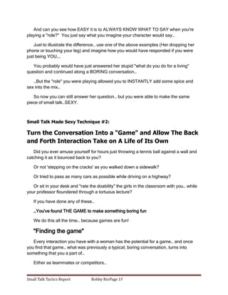 Small Talk Tactics Report | PDF