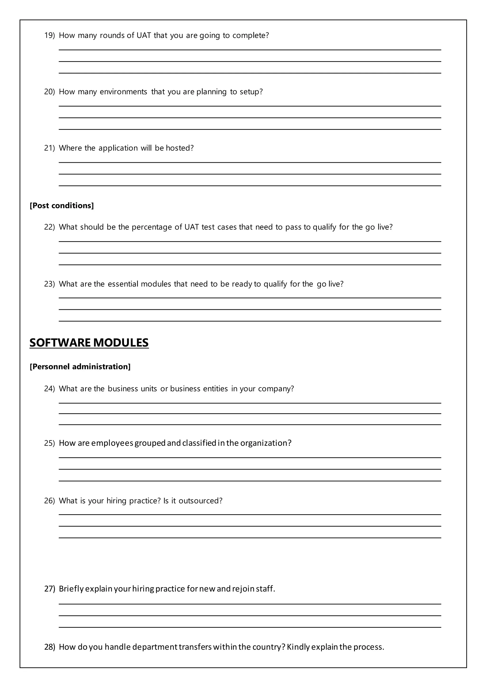 HR questionnaire | DOCX | Human Resources | Business