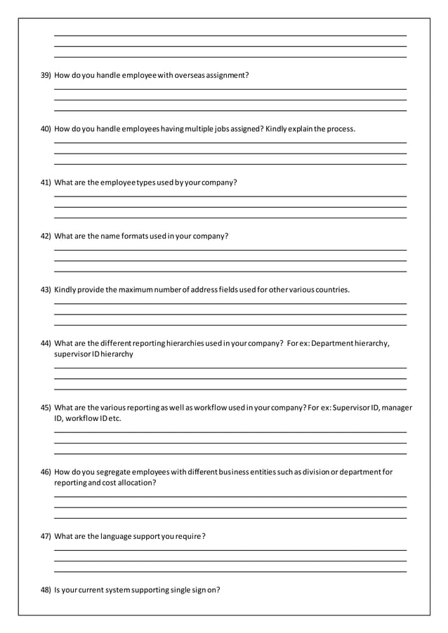 HR questionnaire | DOCX | Human Resources | Business