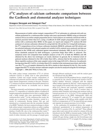 13 c analyses of calcium carbonate comparison between gb and ea | PDF