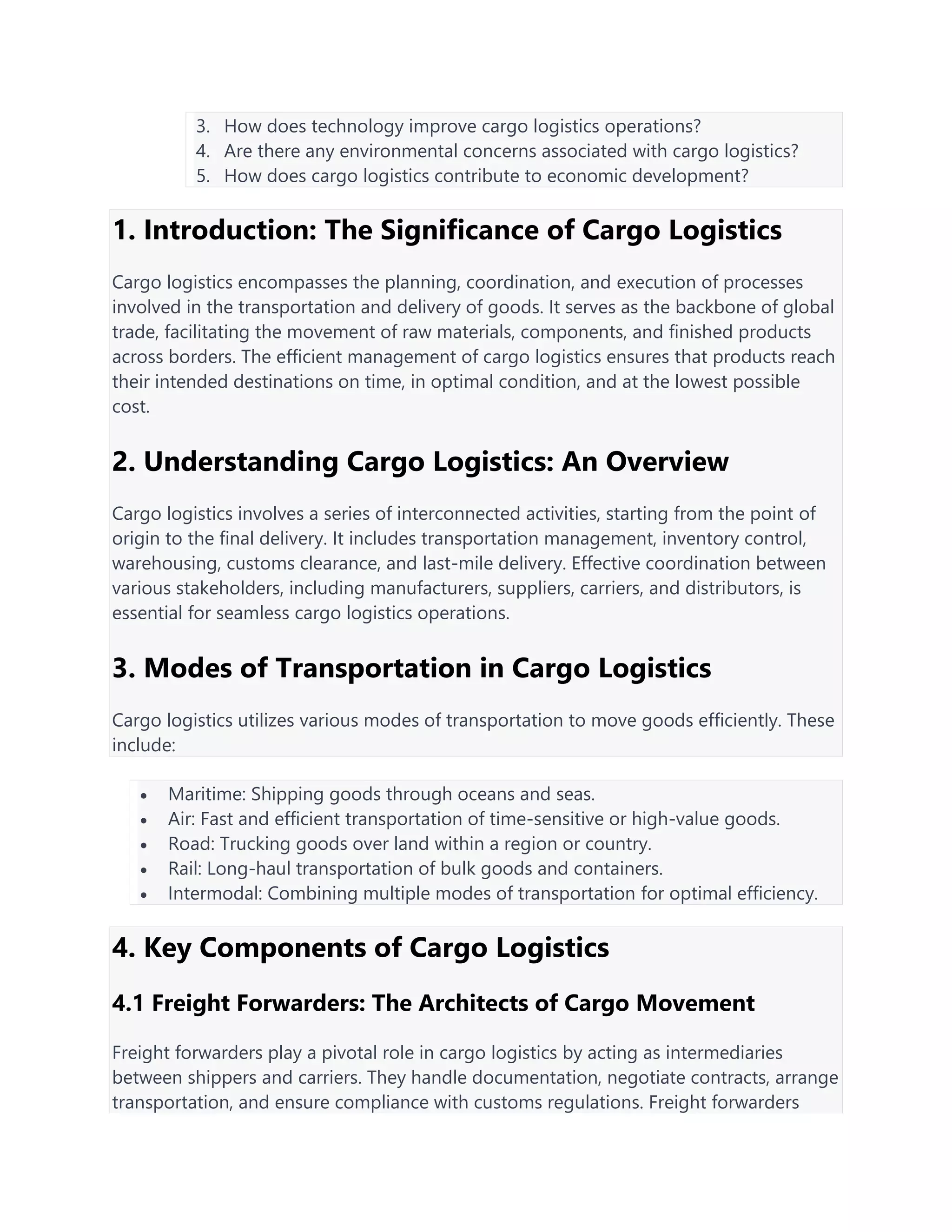 13 Cargo Logistics.docx