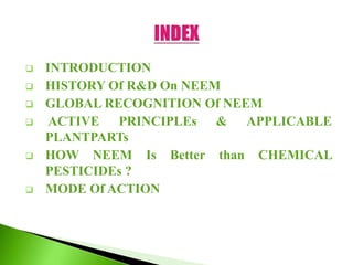 ROLE Of NEEM IN Plant protection | PPT