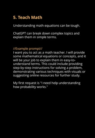 13 ChatGPT Prompts For Studying | PDF