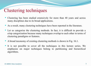 ClusteringTechniques data analytics models | PPTX