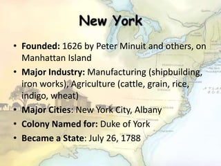 13 Colonies Map With Major Cities