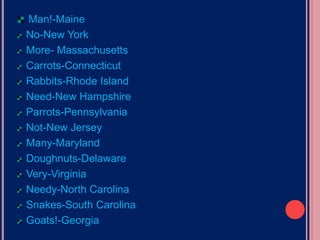 13 colonies mnemonic | PPTX