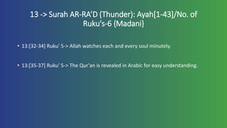 13 contents of surah al ra'd | PPTX