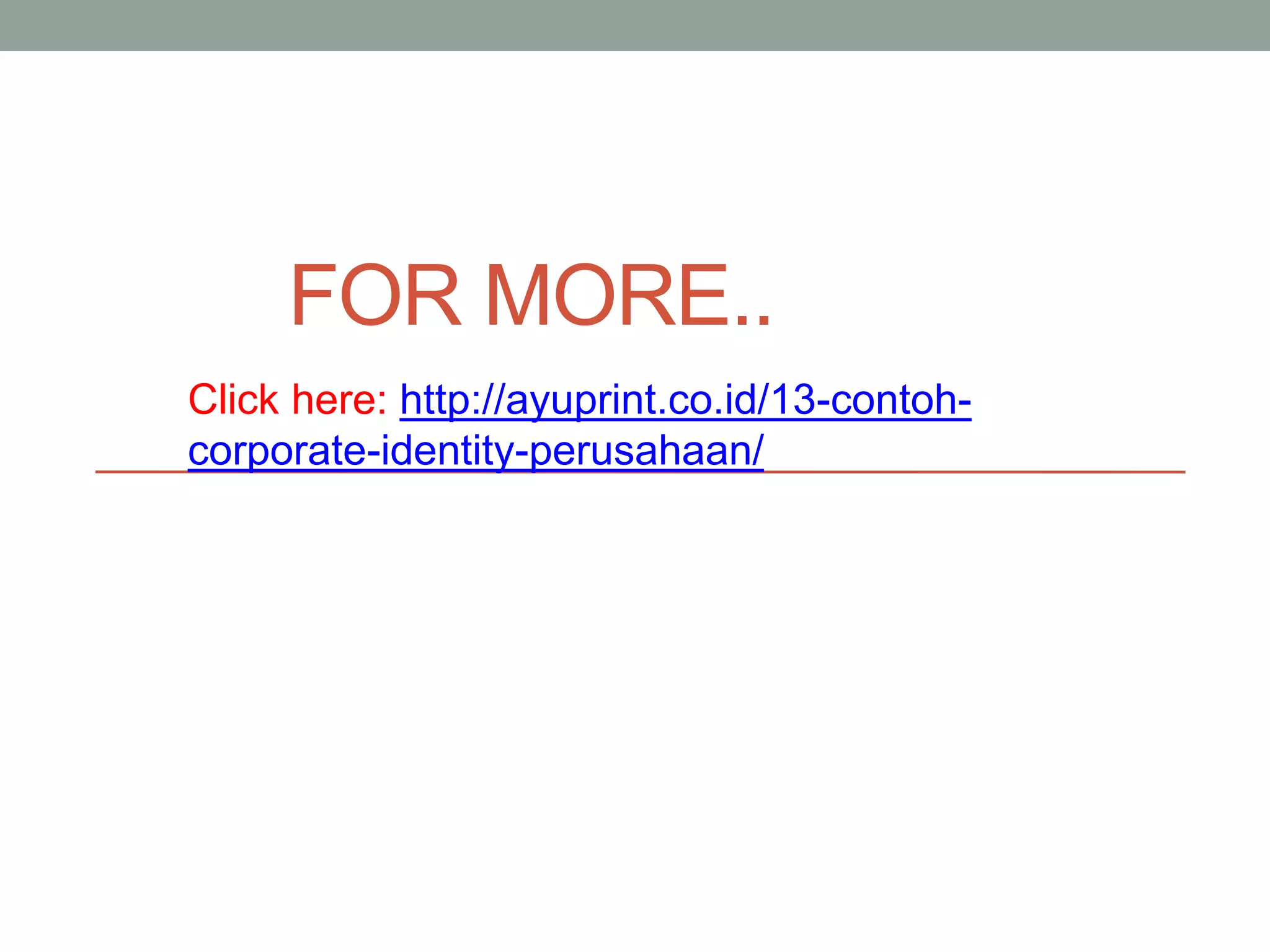 13 contoh corporate identity perusahaan | PPTX