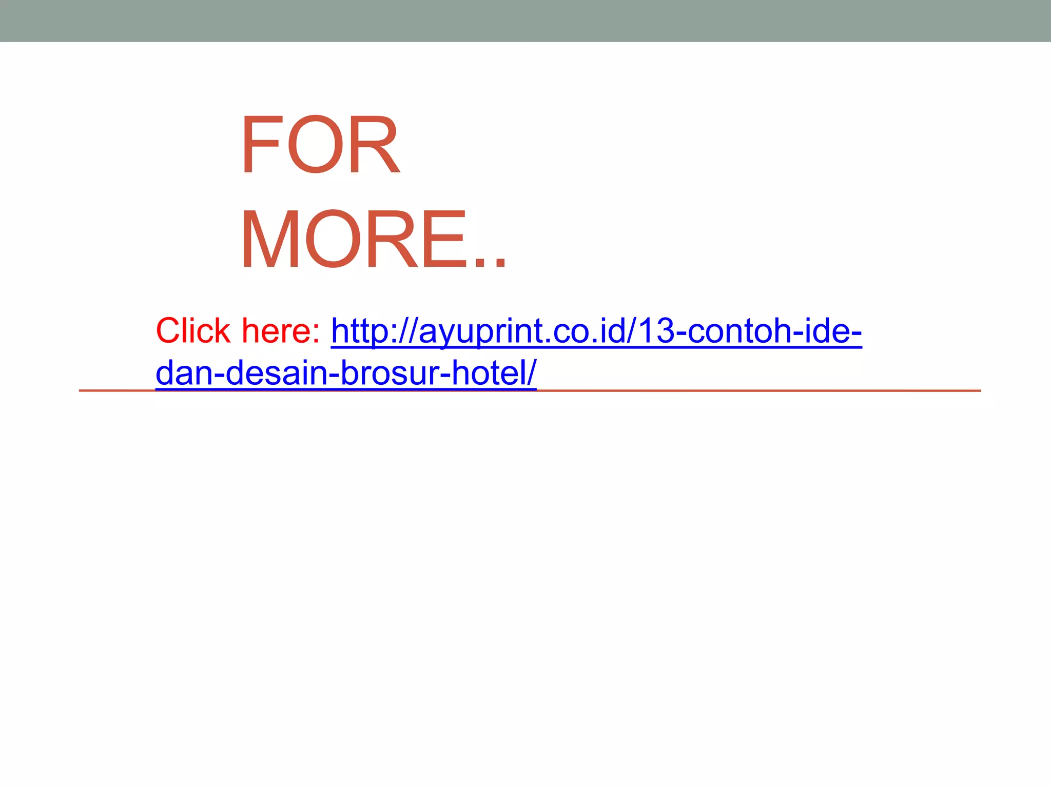 13 contoh ide dan desain brosur hotel | PPTX