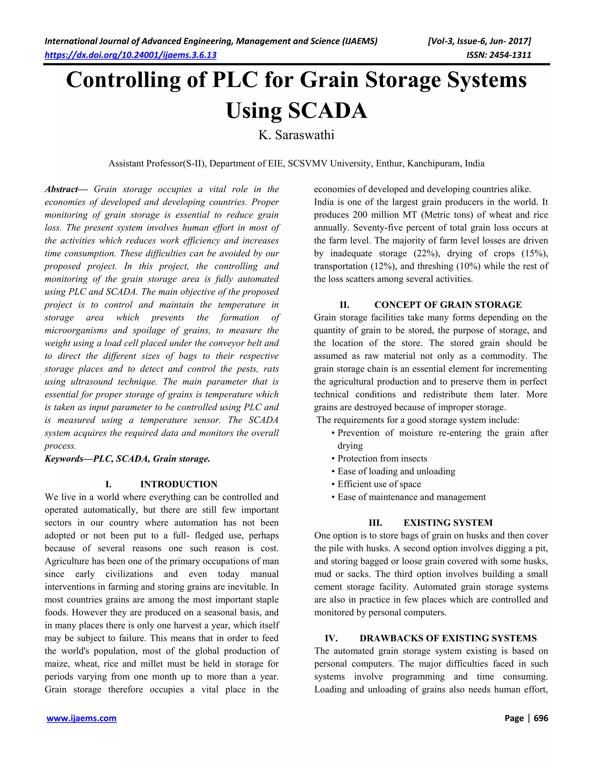 Controlling of PLC for Grain Storage Systems Using SCADA | PDF