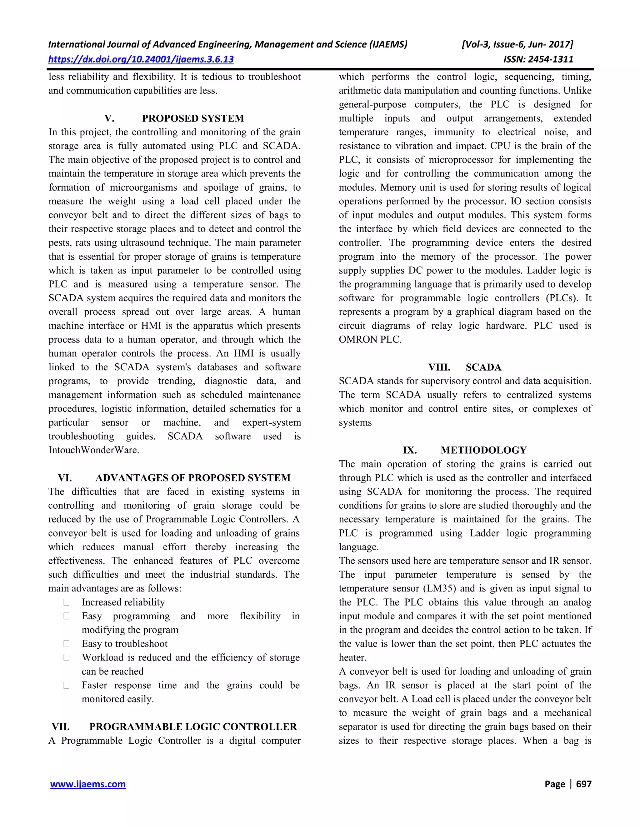 Controlling of PLC for Grain Storage Systems Using SCADA | PDF