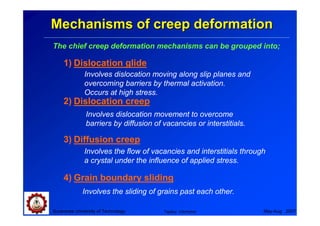 Fracture Mechanics & Failure Analysis: creep and stress rupture | PDF