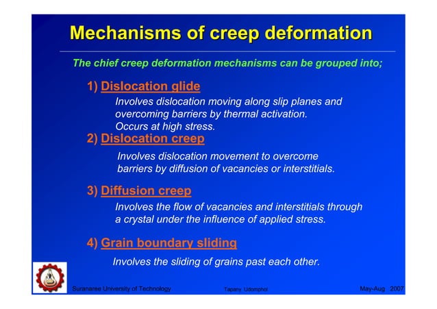 Fracture Mechanics & Failure Analysis: creep and stress rupture | PPT
